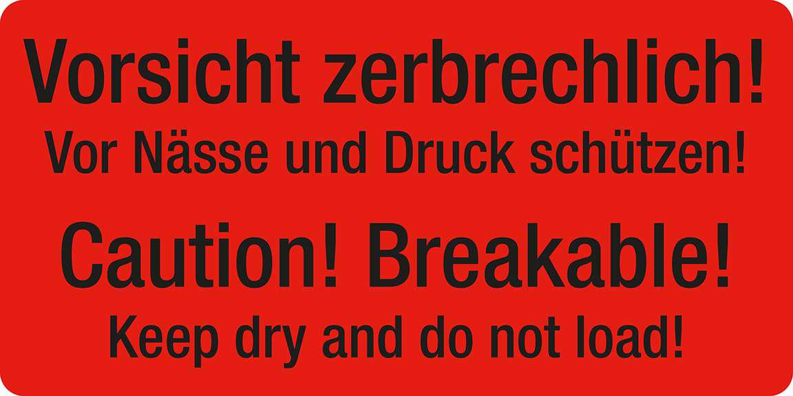 Vorsicht zerbrechlich! Verpackungsetiketten | HERMANN Fachversand