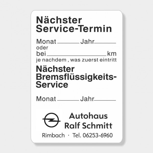 Service-Aufkleber aus PVC-Folie, Größe: 45 x 65 mm, Motiv "Service ...