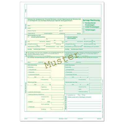 KFZ-Automietvertrag und Rechnung für...