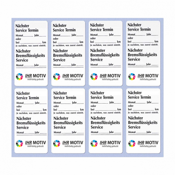 Service-Etiketten aus Papier, weiß, Größe: 34 x 65 mm