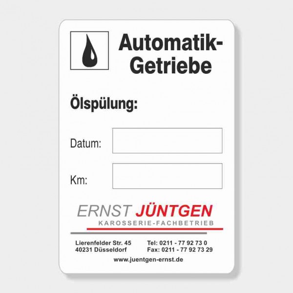 Service-Aufkleber aus PVC-Folie, Größe: 45 x 65 mm, Motiv "Automatik ...
